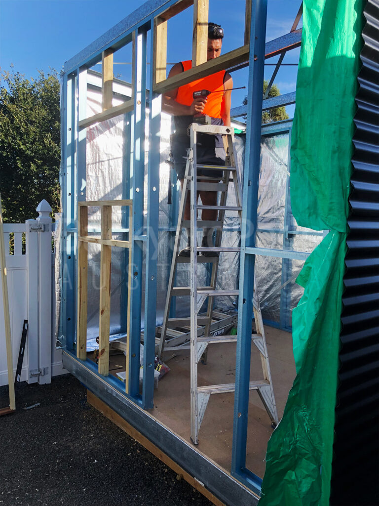 Movable commercial catering backyard studio with a backyard pod