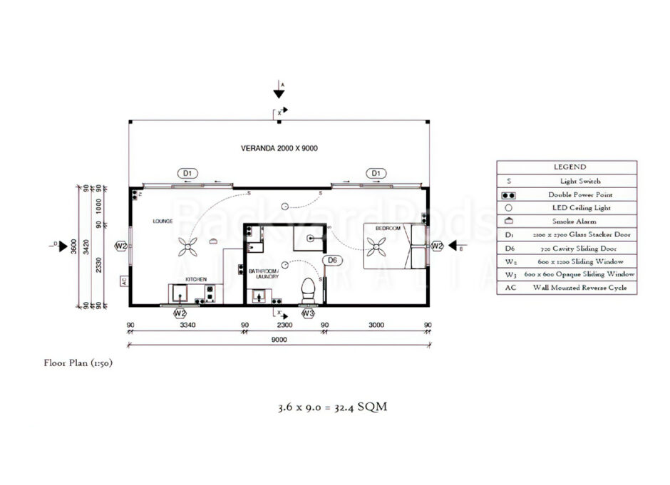 Elevated 1-bedroom granny flat 3.6m x 9m at Goodna, near Ipswich Qld
