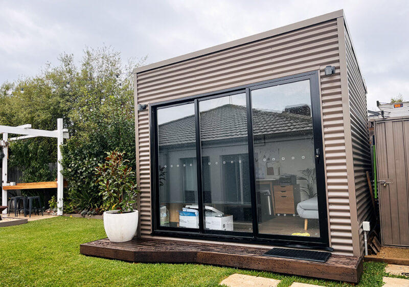 Portable home office pod 3m x 3.3m on skids at Torquay, coastal VIC ...