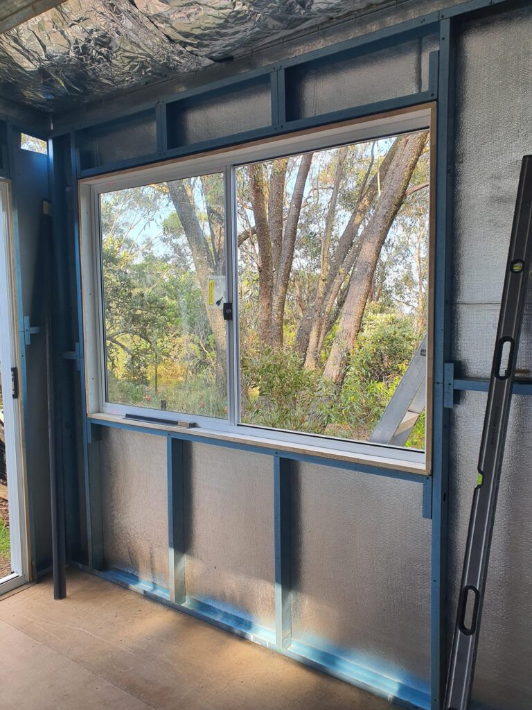 Bush pod studio 3m x 6m under construction at Wentworth Falls, Blue ...